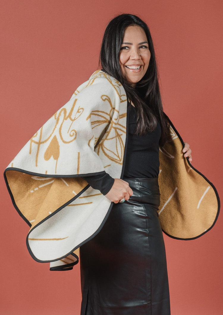 Shawls, Capes and Wraps Featuring Native Designs from Canada – MINI TIPI