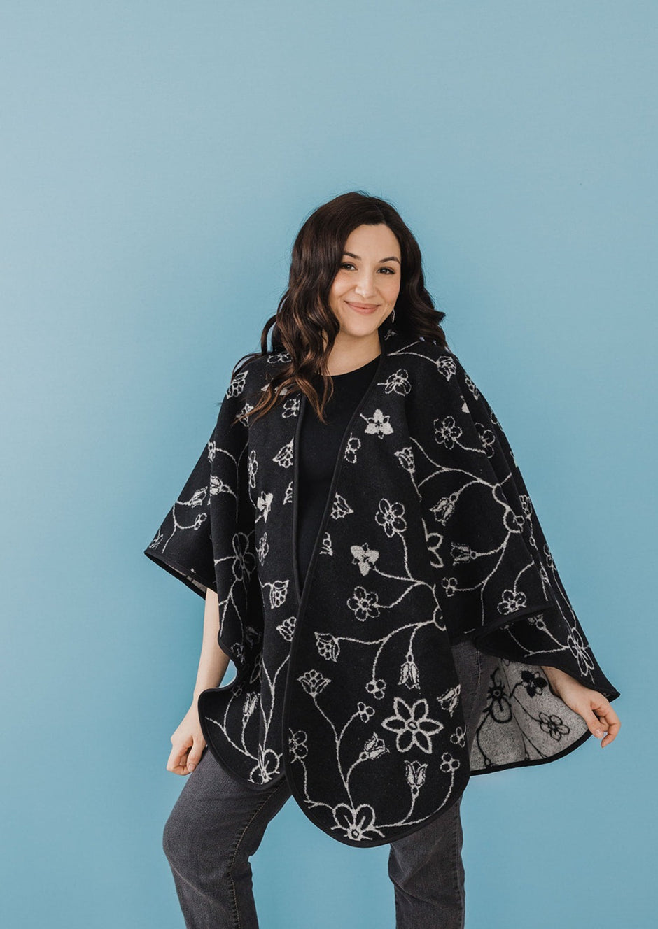 Shawls, Capes and Wraps Featuring Native Designs from Canada – MINI TIPI