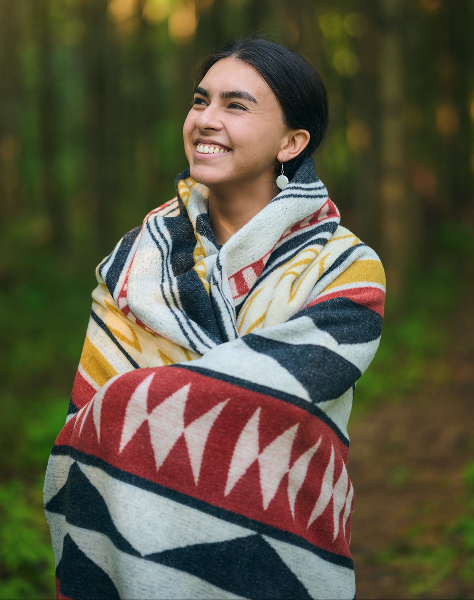 Blankets with Authentic Indigenous Art Made in Canada – MINI TIPI